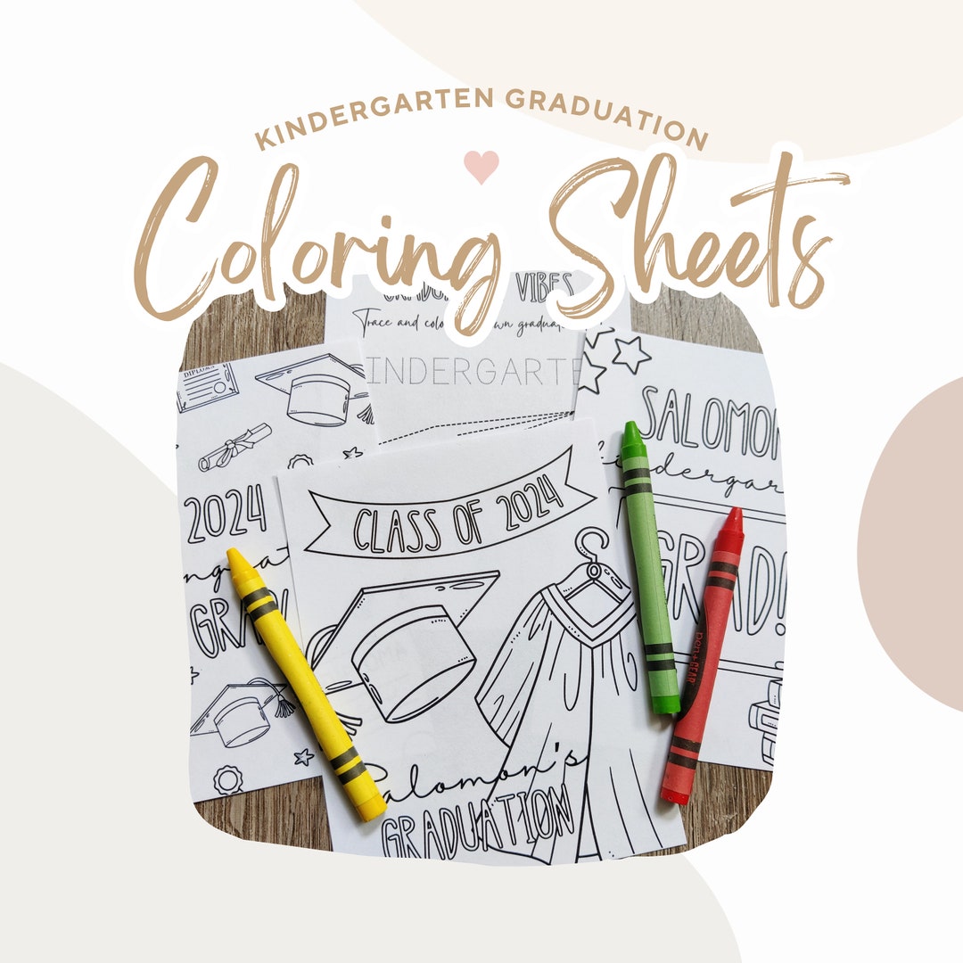 Personalized Kindergarten Graduation Coloring Party Favors ...