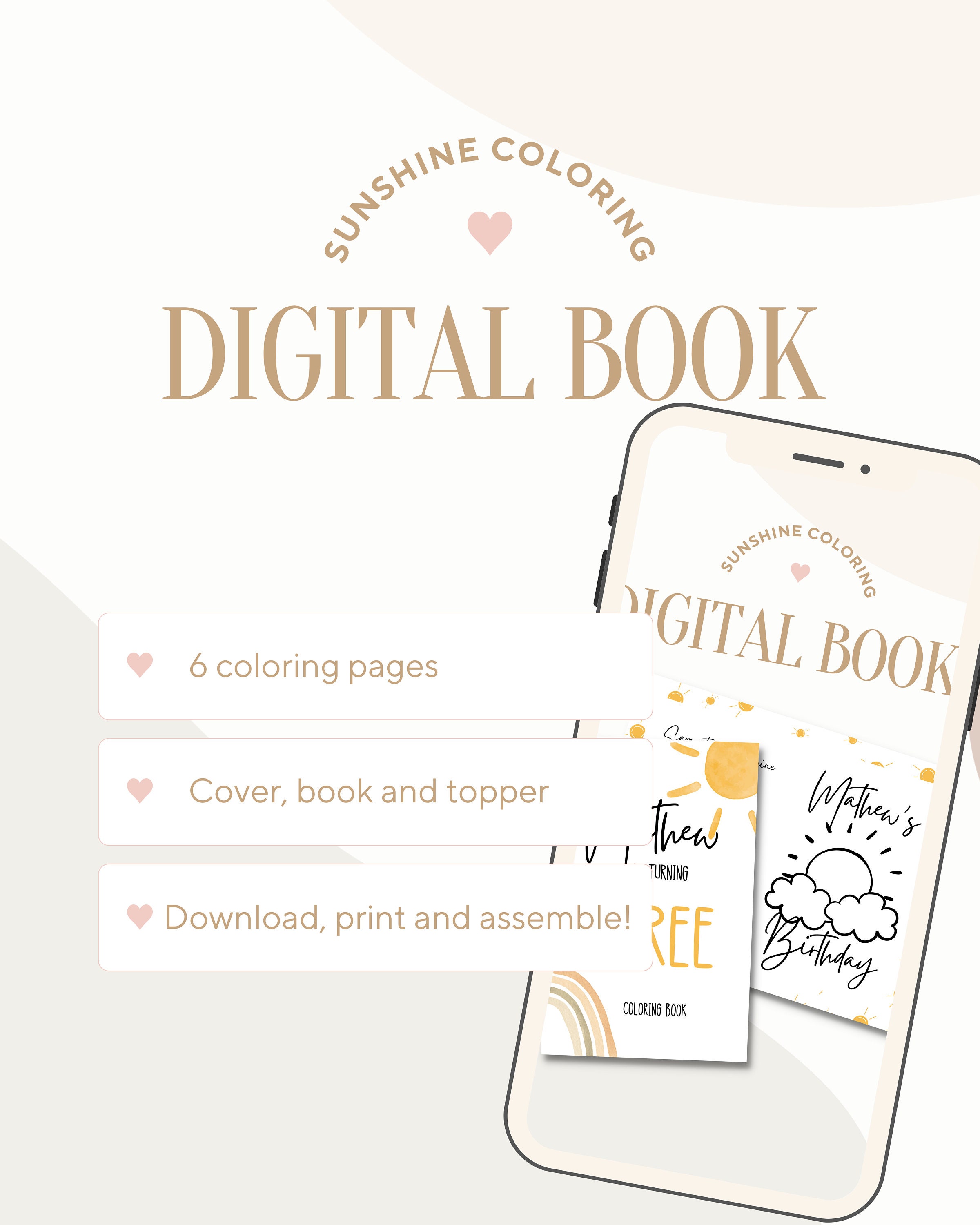 Sunshine Party Favors Printable Coloring Favors Sunshine - Etsy