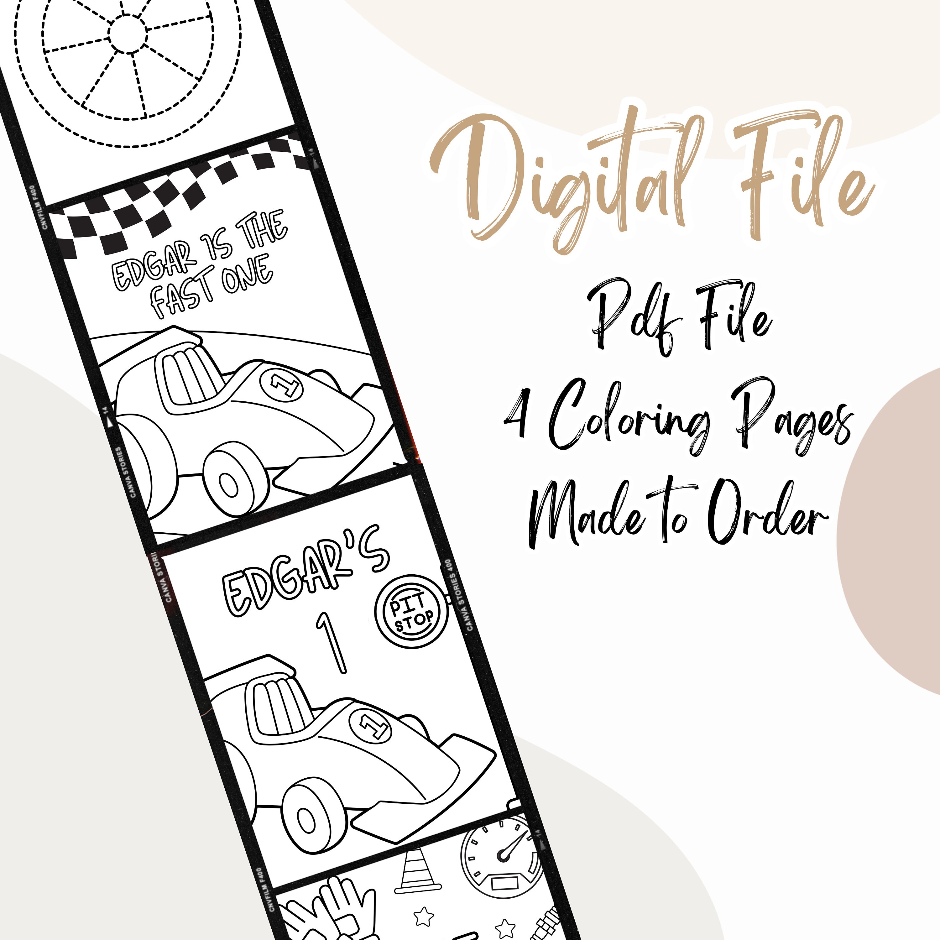 Race Car Coloring Favors Fast One Coloring Sheets Race Car Printable ...