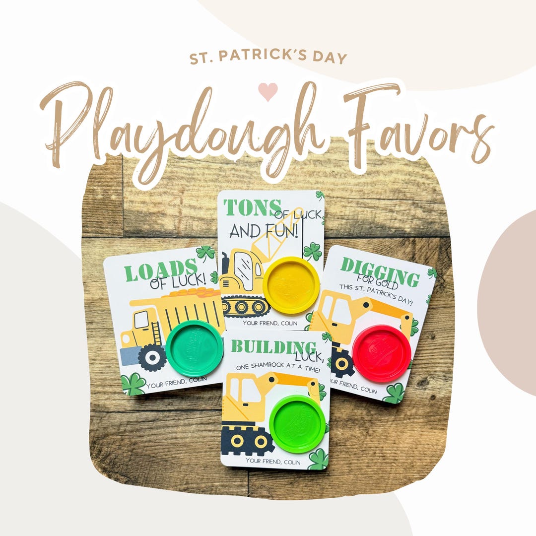 St Patrick's Day Construction Playdough Favor Cards (printable PDF) - Etsy