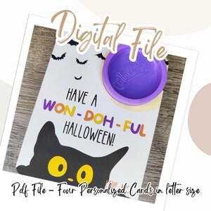 Halloween Wondohful Playdough Printable Card Party Favors | Halloween ...