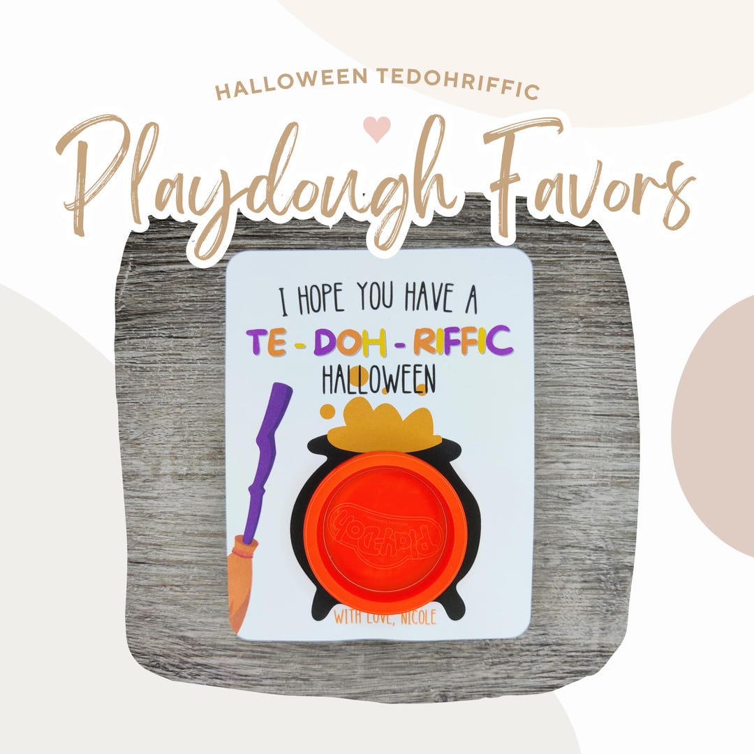 Halloween Tedohriffic Playdough Printable Card Party Favors | Halloween ...