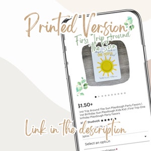 First Trip Around the Sun Playdough Favors | Birthday Party (digital ...