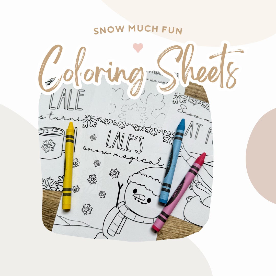 Winter Snow Much Fun at Four Coloring Favors | Winter Printable Party ...