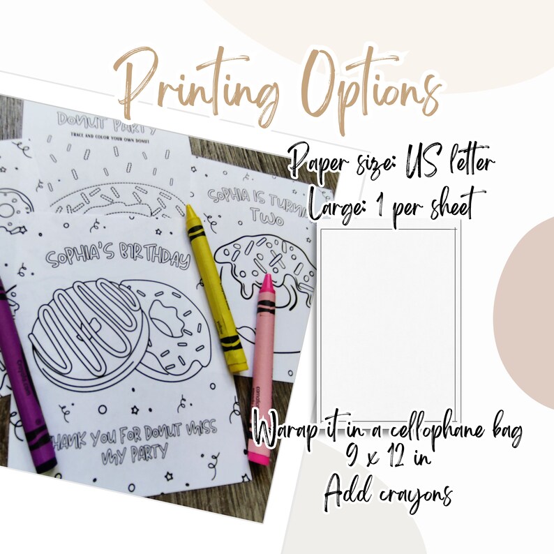 Donut Coloring Favors Donut Coloring Sheets Donut Printable Coloring ...