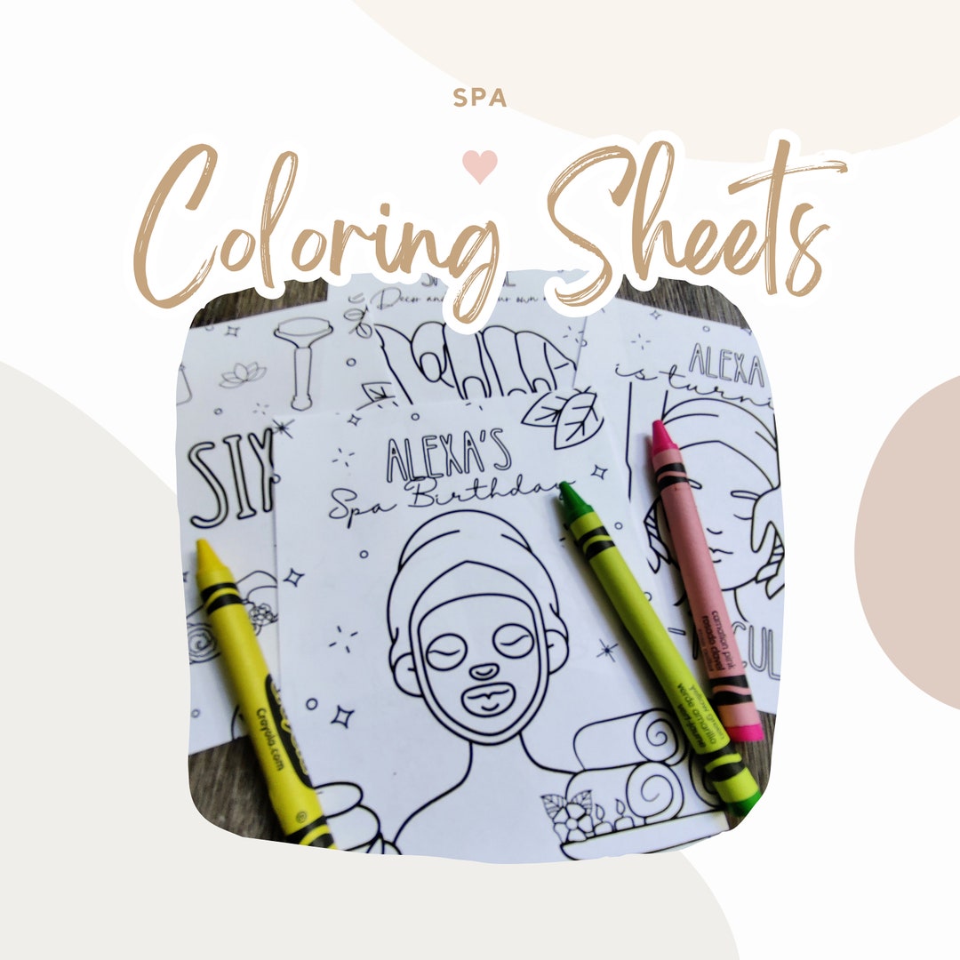 Spa Coloring Favors | Spa Coloring Sheets | Spa Printable Coloring ...
