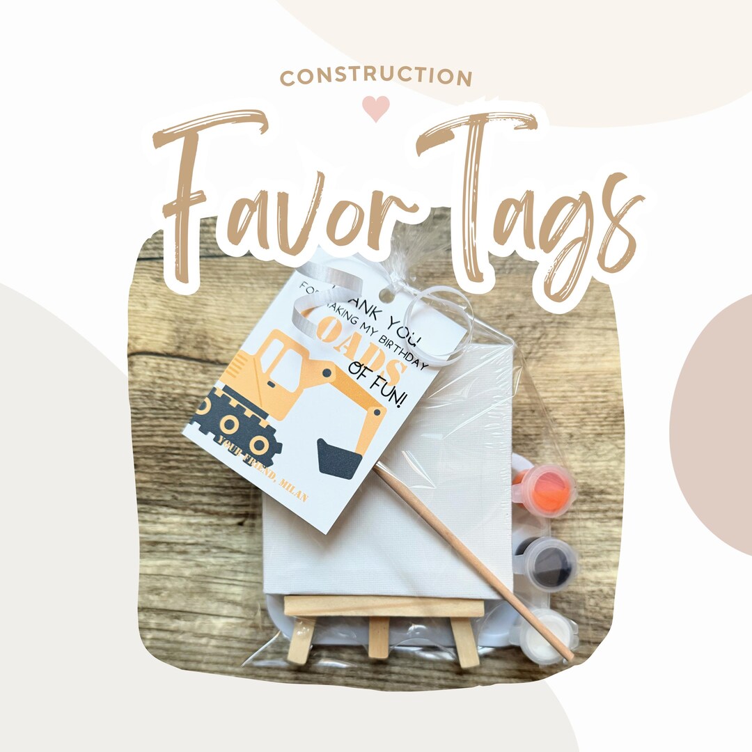 Construction Printable Party Favor Tags | Construction Tags ...