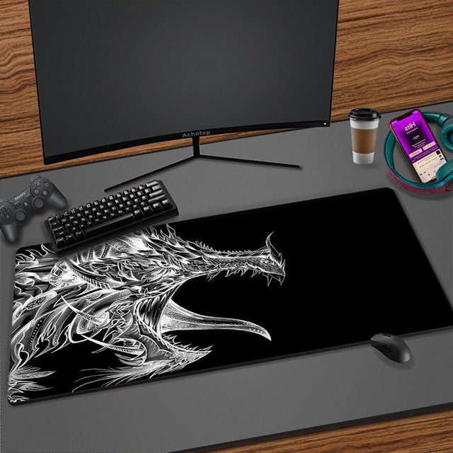 Chinese Dragon Desk Mat, Japanese Dragon Gaming Anime, Desk Mat