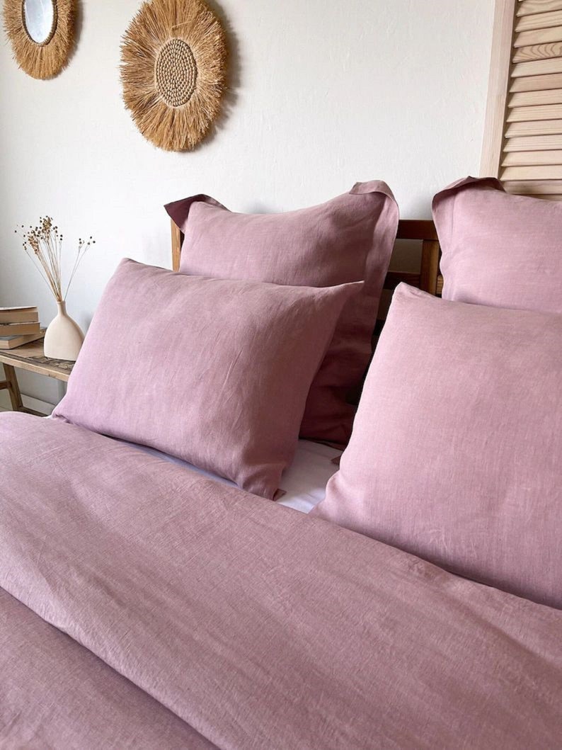 Dusty Rose Cotton Duvet Set Stonewashed Cotton Pink Duvet Cover With 2