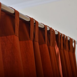 Rust Linen Curtains Boho 2 Panels Curtains Linen Curtains Modern Rustic ...