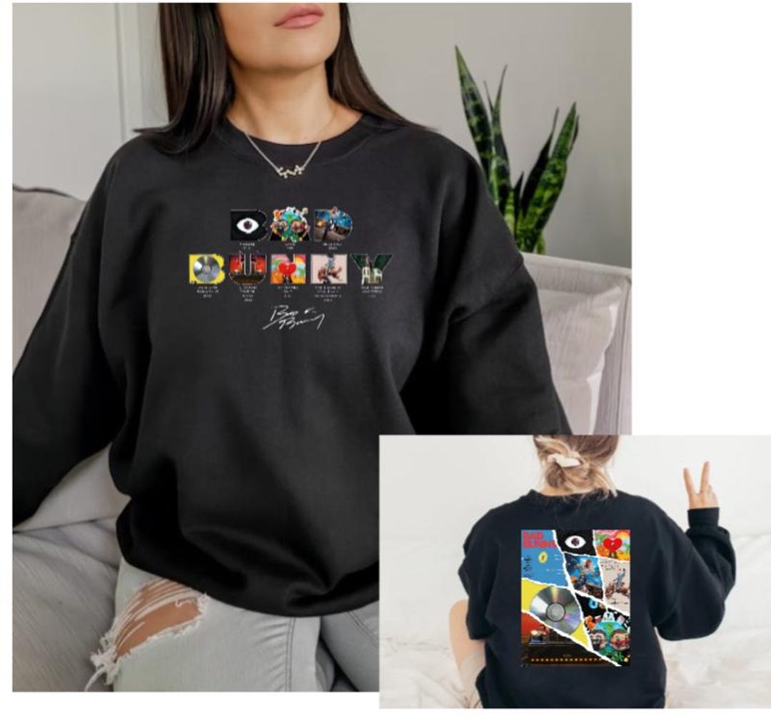 Bad Bunny New Album Design, Grahic Sweatshirt Latin Music, Reggaeton ...