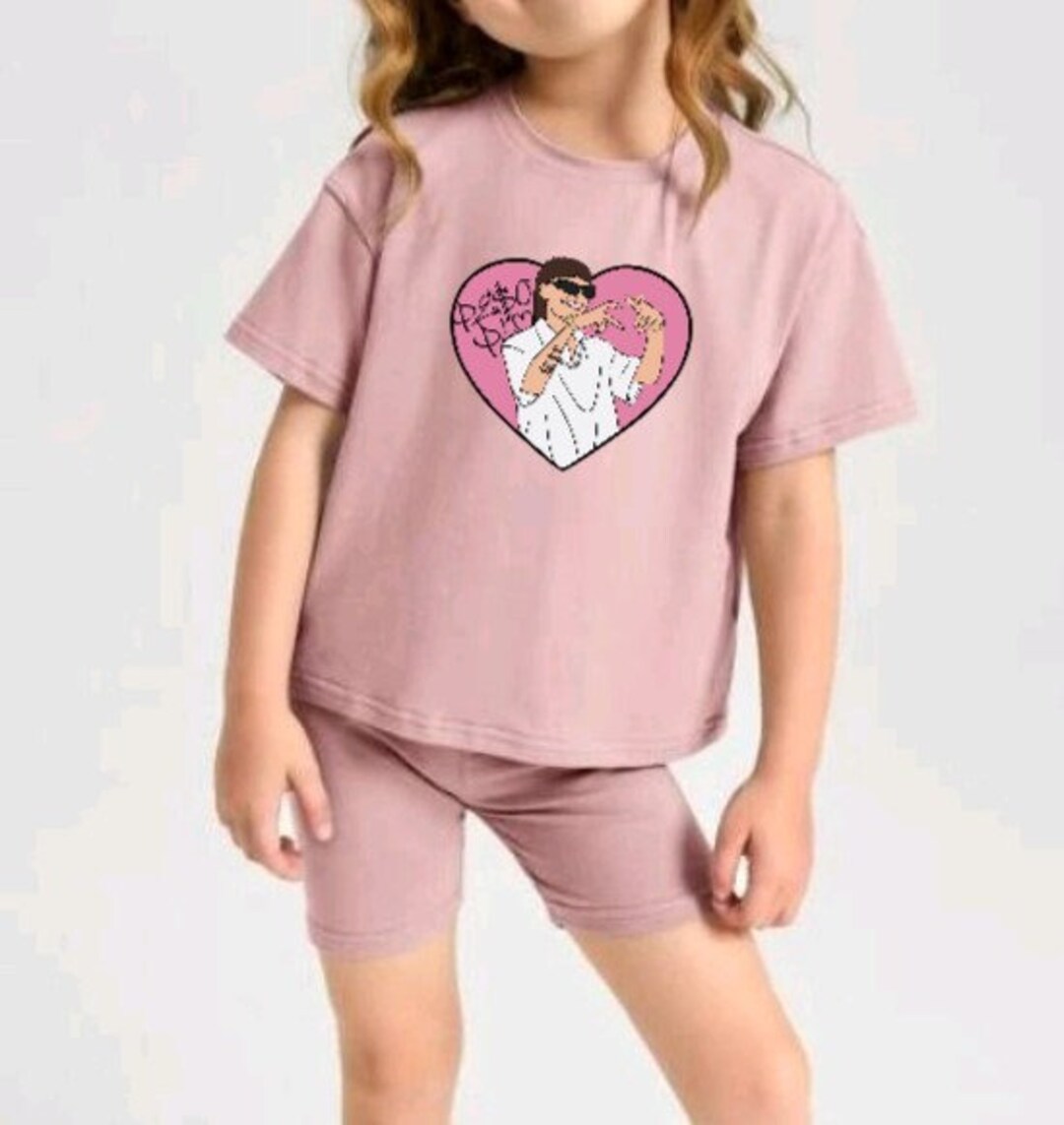 Baby Peso Pluma Kids Shirt, Peso Pluma Pink Heart Kids Shirt, Toddler ...