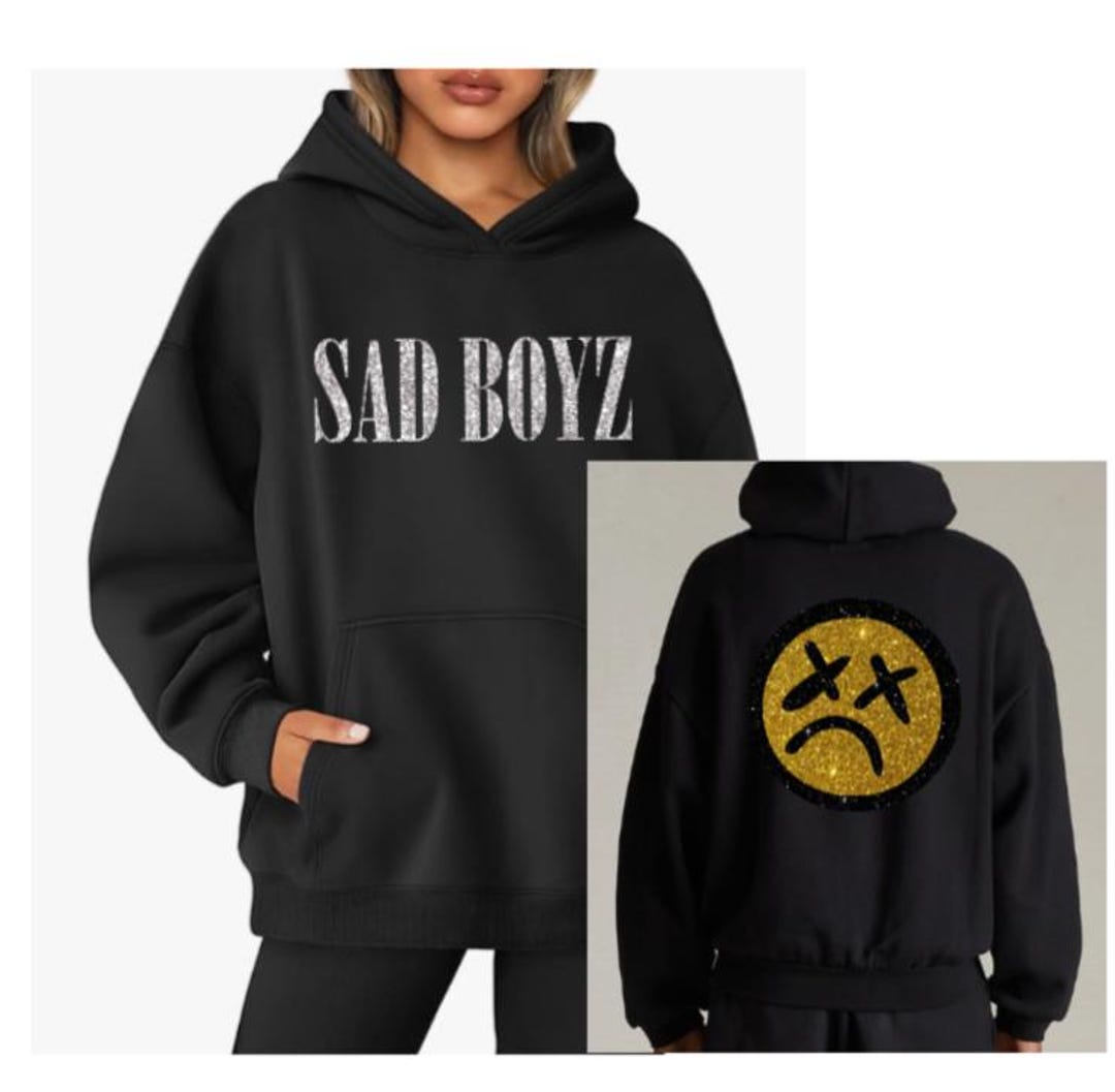 Junior H Sad Boyz Tour Hoodie, Front and Back Glitter, Mexican Corridos ...
