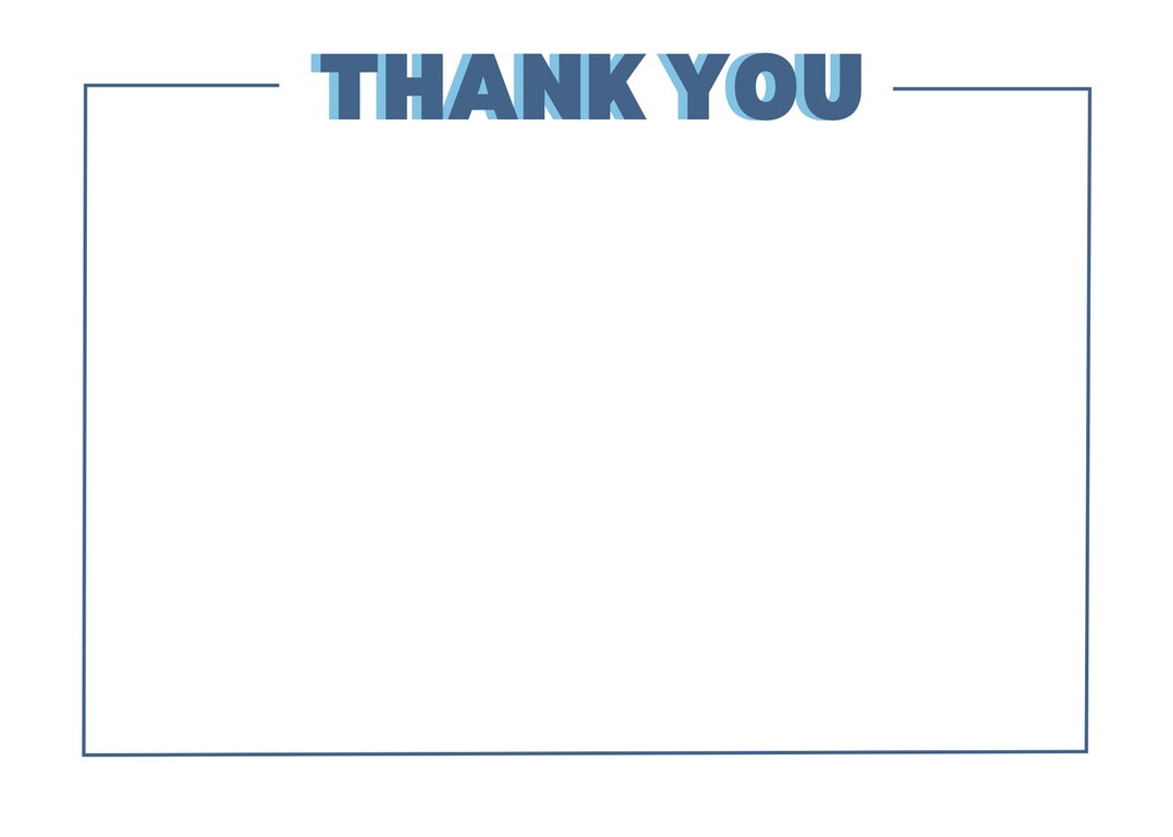 Blue Starburst Thank You Note - Etsy
