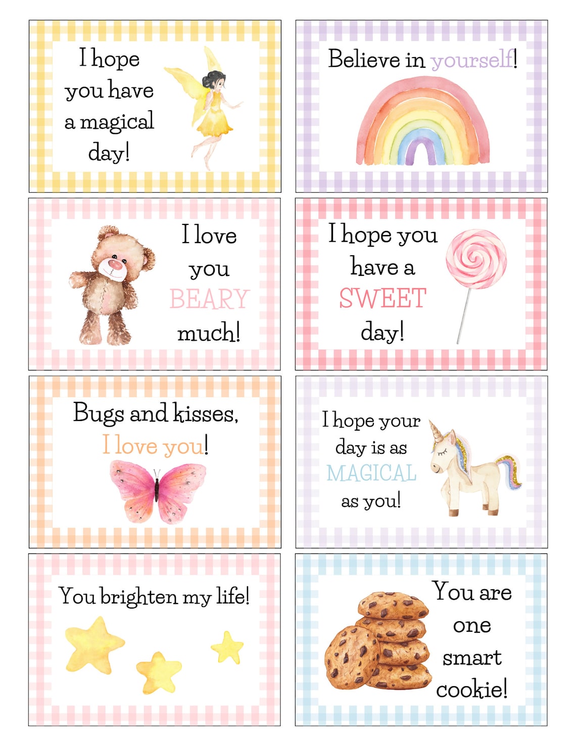 Girl Lunchbox Notes (printable) - Etsy