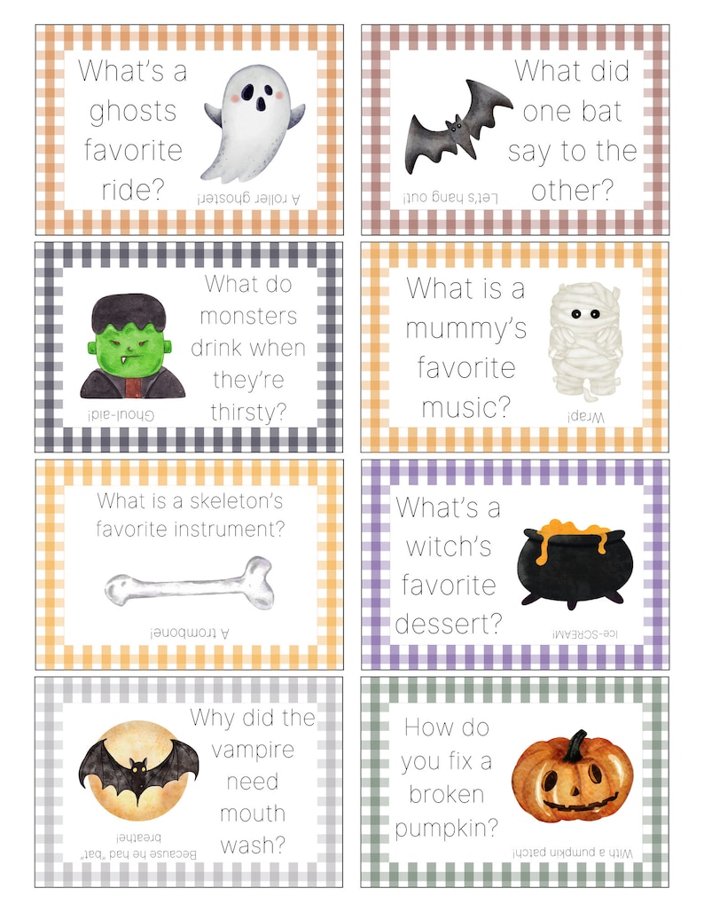 Halloween Joke Lunchbox Notes (printable) - Etsy