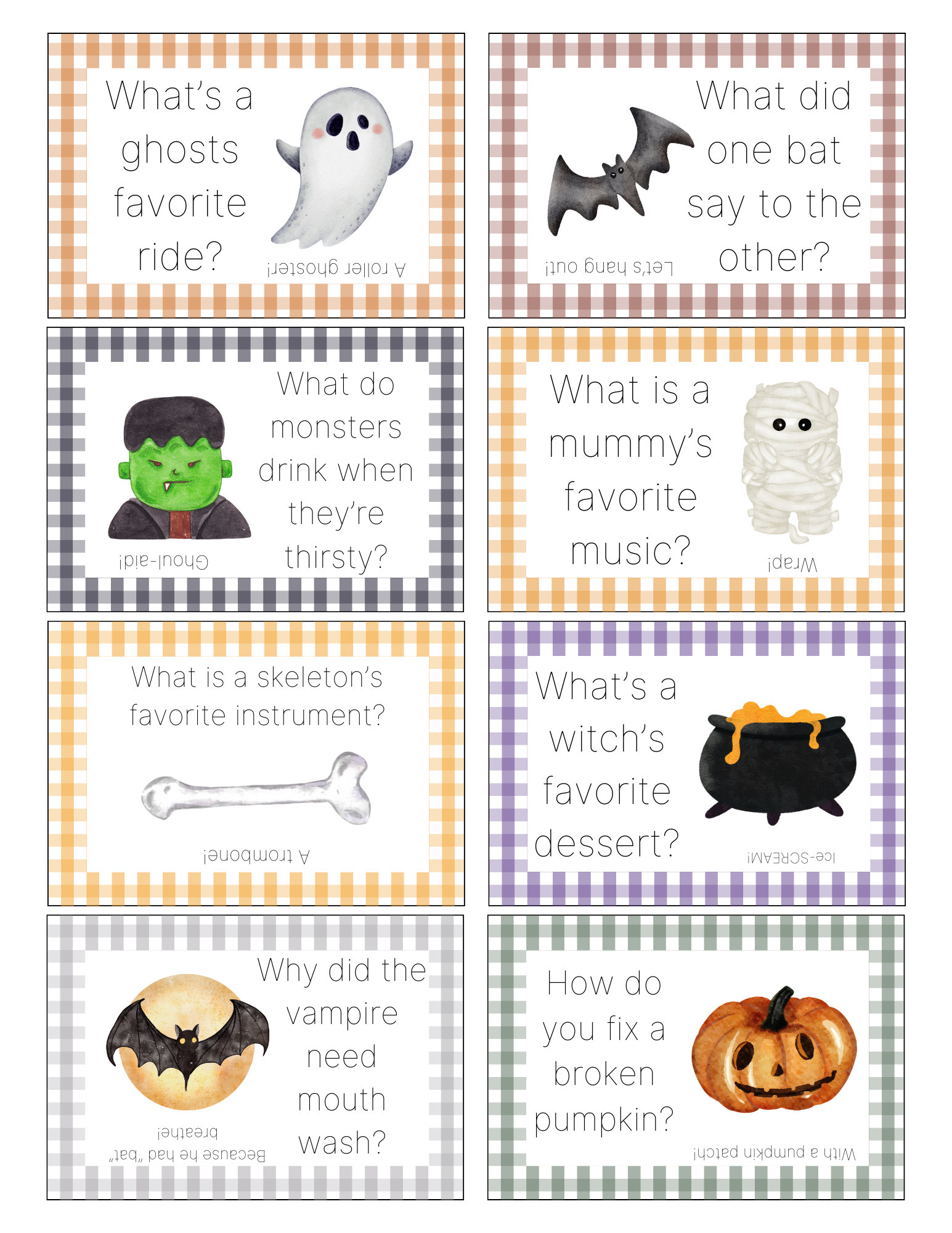 Halloween Joke Lunchbox Notes (printable) - Etsy