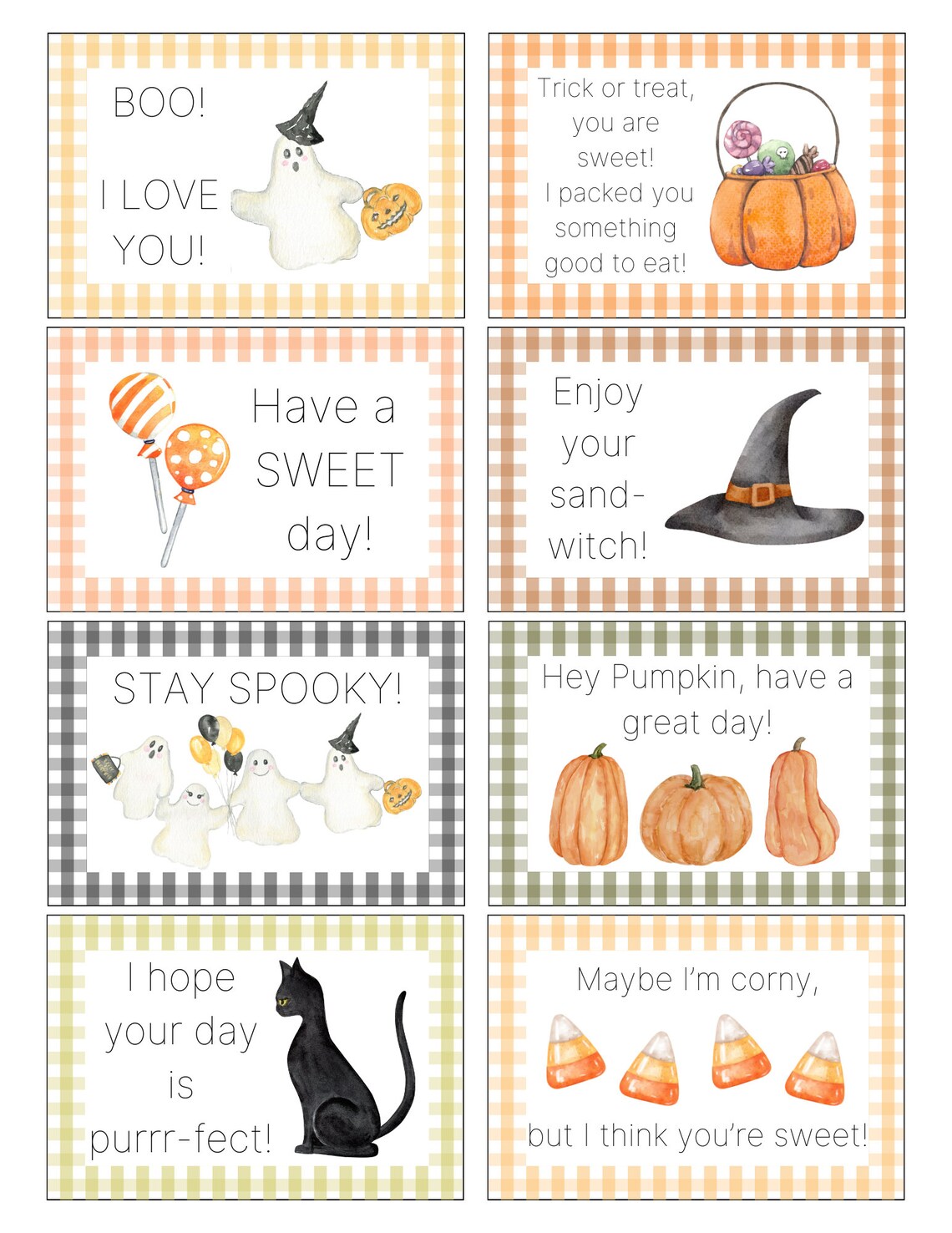 Halloween Lunchbox Notes (printable) - Etsy