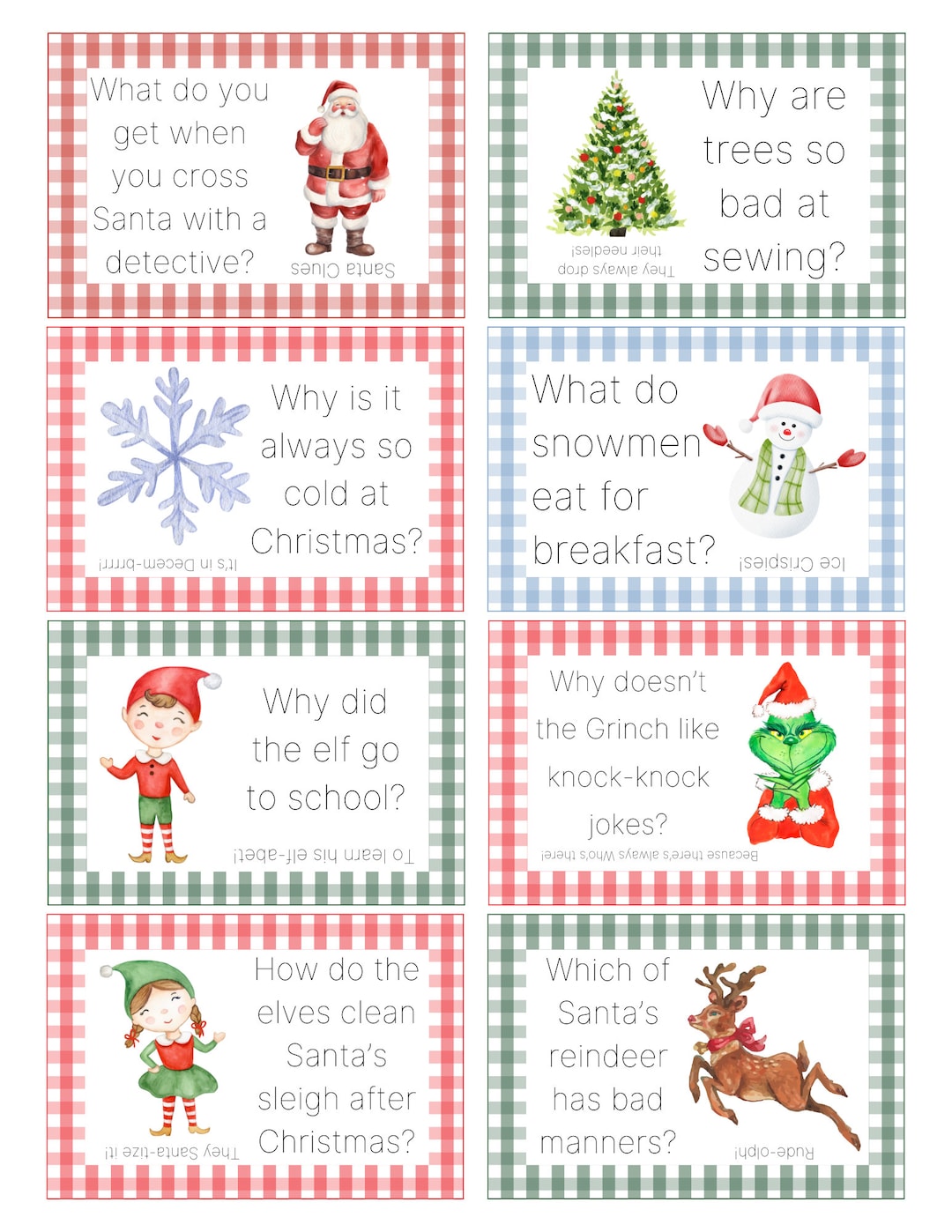 Christmas Joke Lunchbox Notes (printable) - Etsy