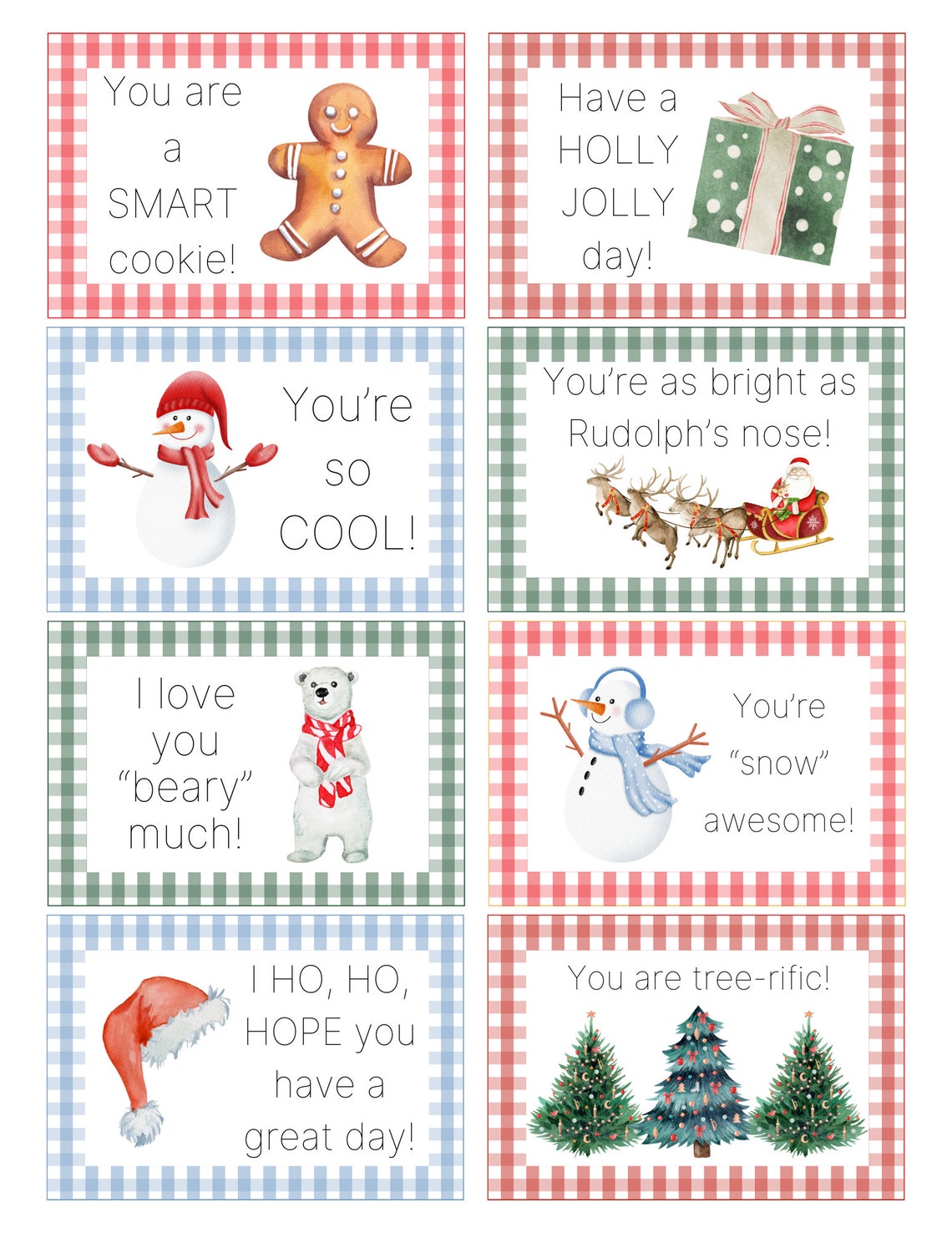 Christmas Lunchbox Notes (printable) - Etsy