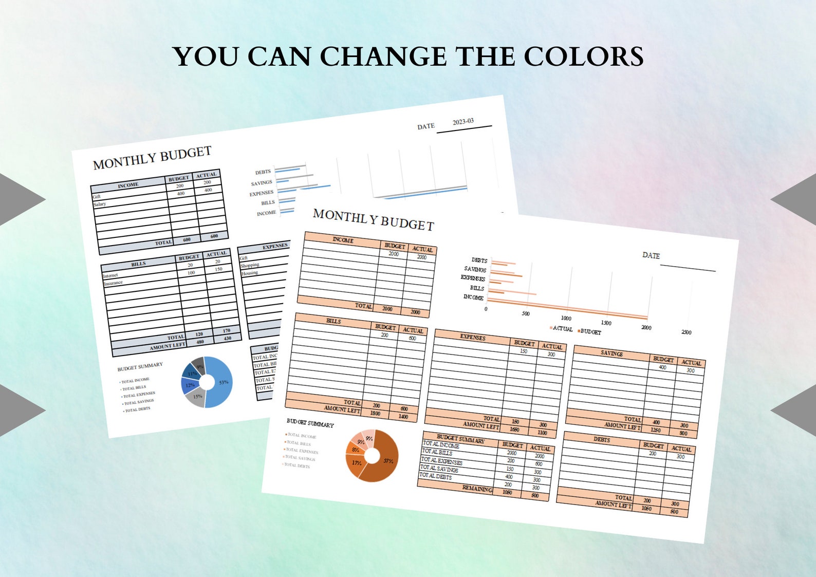 Excel Budget Template, Excel Monthly Budget Spreadsheet, Expense ...