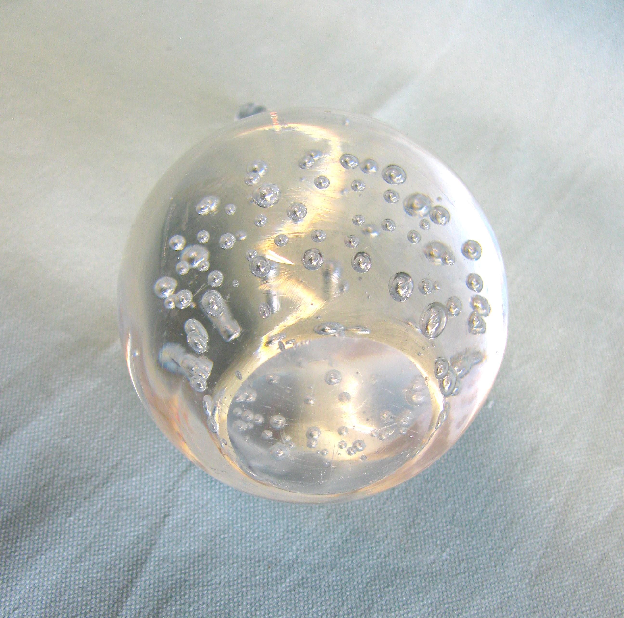 Vintage Clear Glass Pear-shaped Paperweight With Controlled Bubble ...