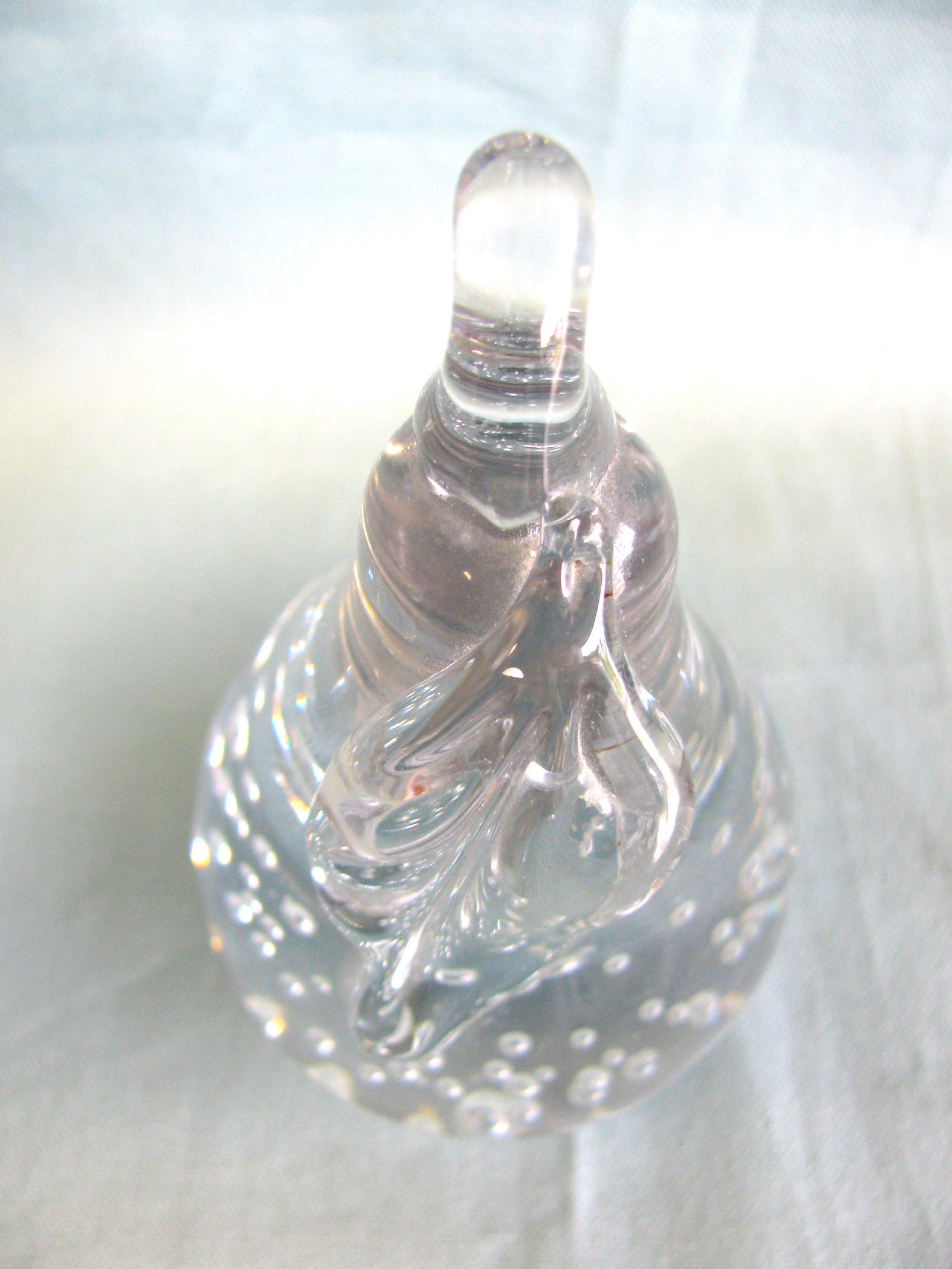 Vintage Clear Glass Pear-shaped Paperweight With Controlled Bubble ...