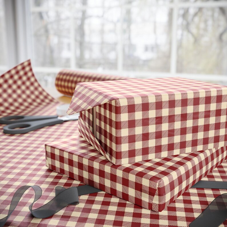 Classy Christmas Aesthetic Farmhouse Rustic Gift Wrap Holiday Gift Wrap ...