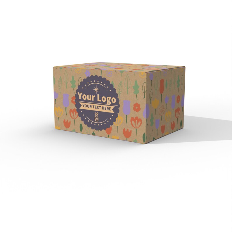 Custom Printed Branded Medium Kraft Box, 14X10X8 RSC regular Slotted ...