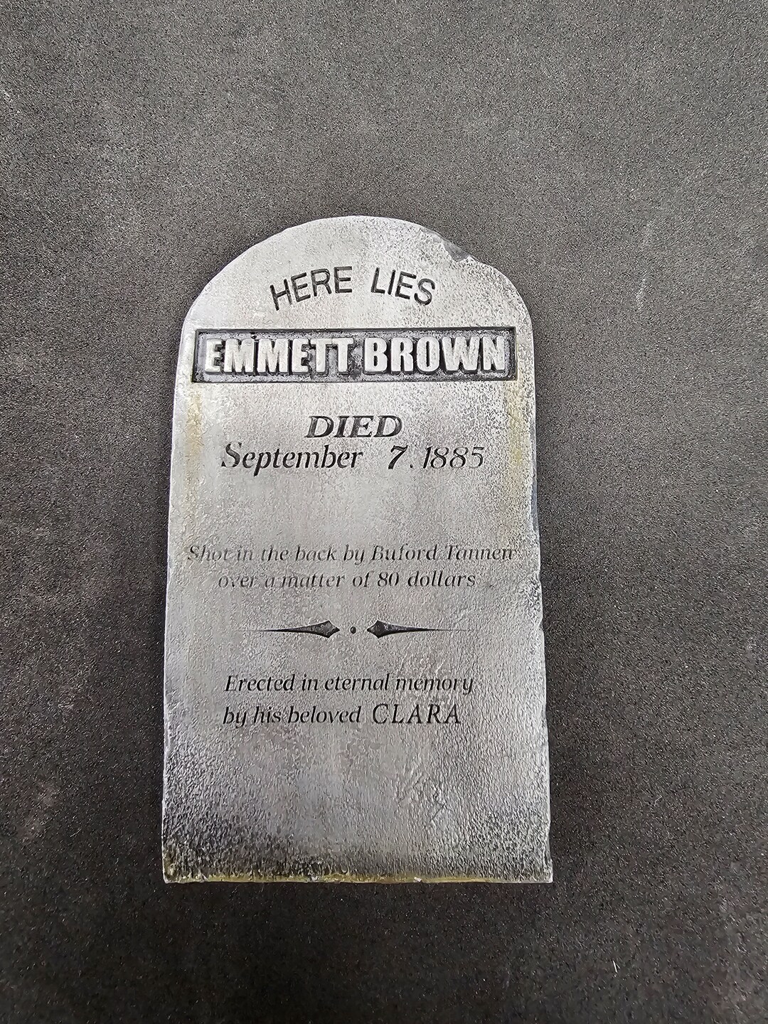 Back to the Future 1/8 Emmett Brown Gravestone, Resin Printed, Hand ...