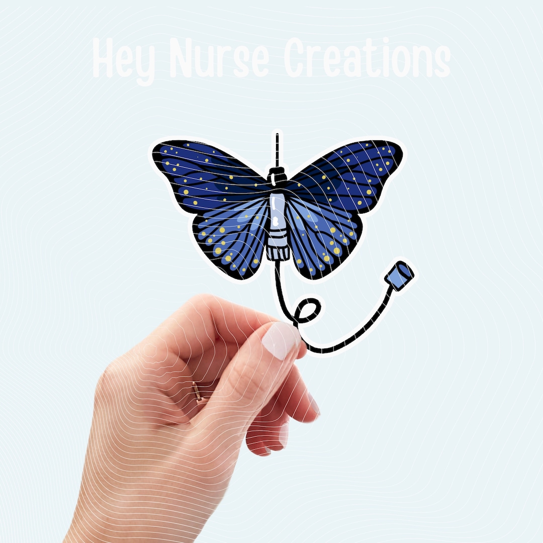 Butterfly Needle, RN Sticker, RN Gifts, Vinyl Stickers for Water ...