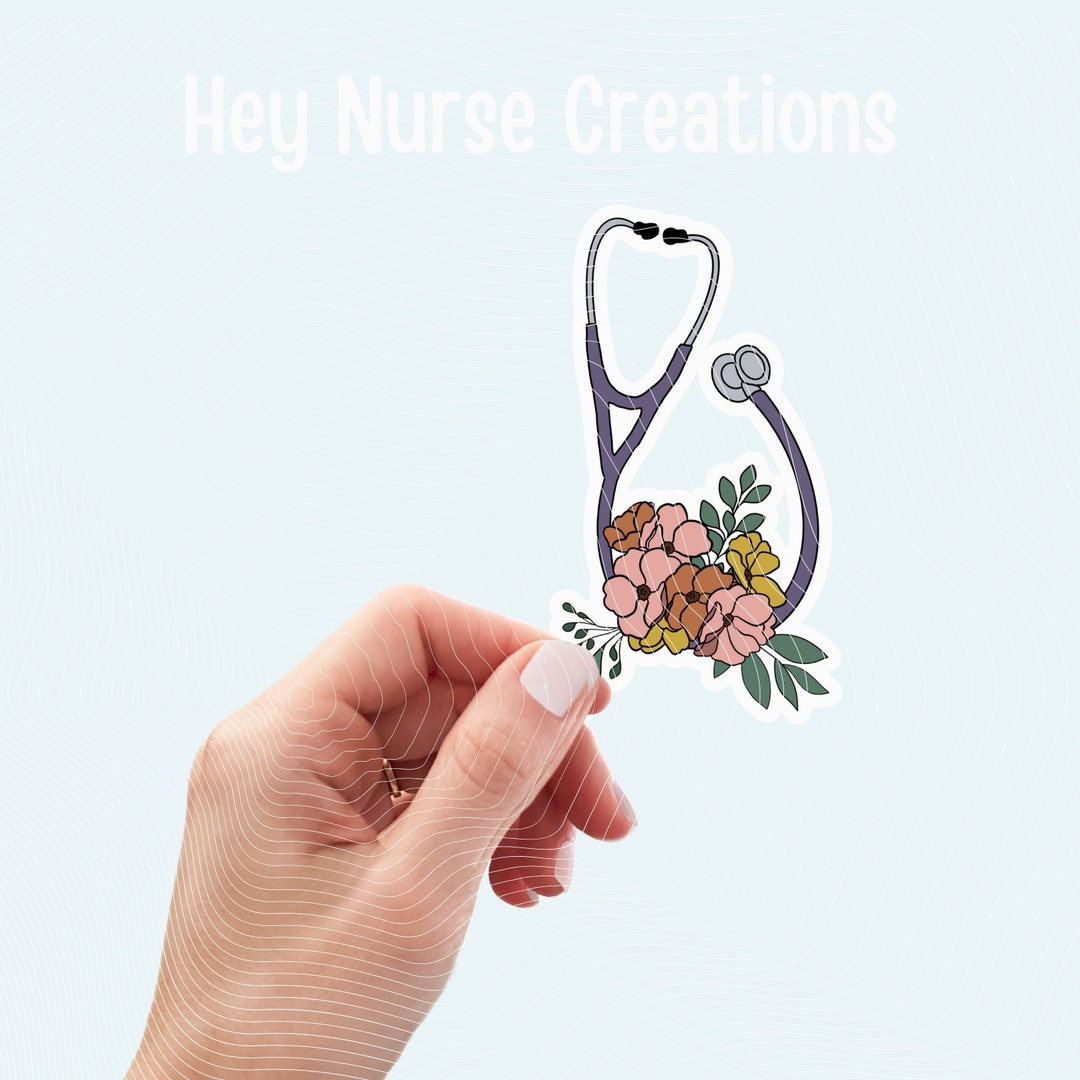 Floral Stethoscope Sticker, Healthcare Stickers, Floral Stickers ...