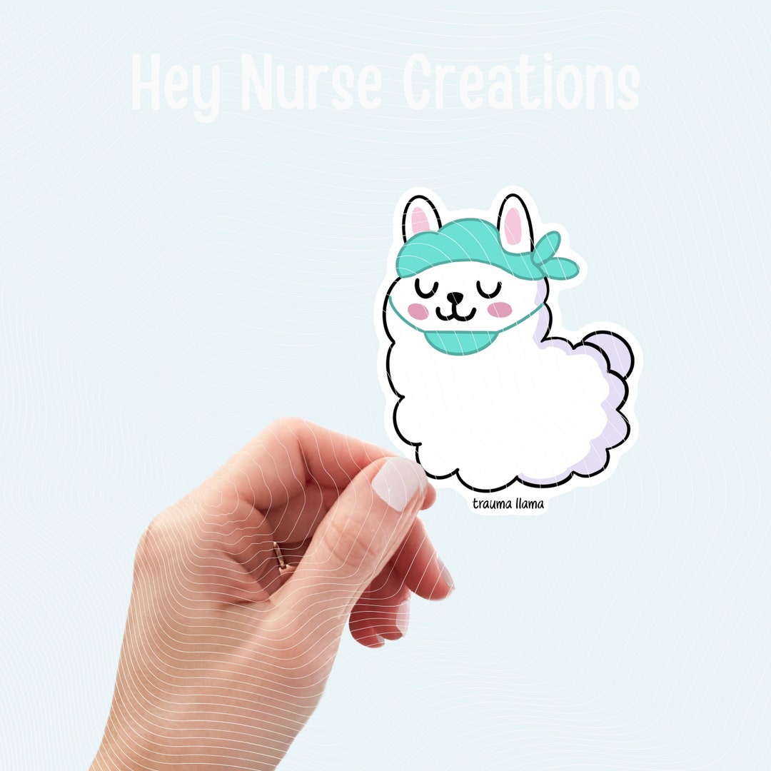 Trauma Llama Sticker. Nurse Sticker. Cute Animal Sticker. Funny ...