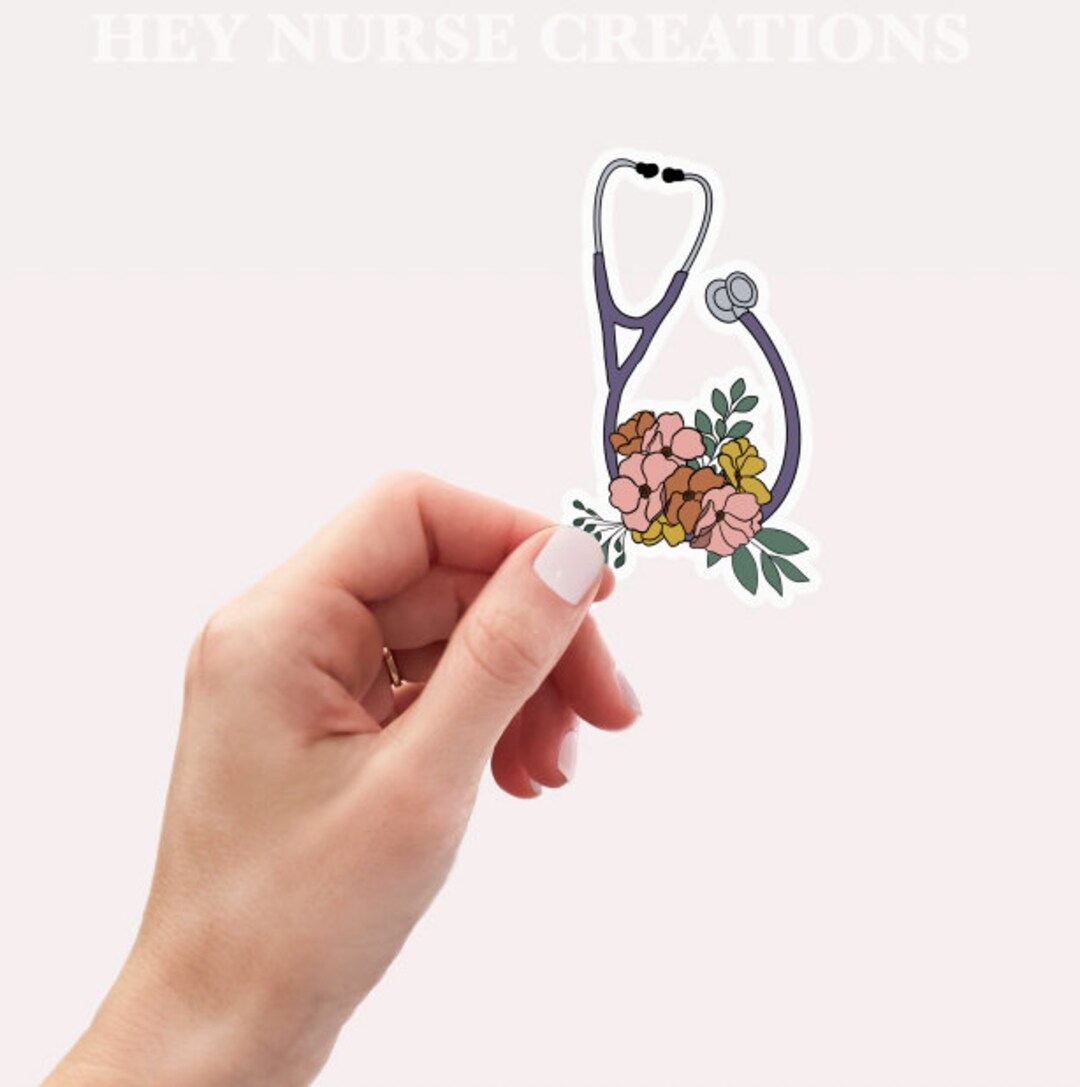 Floral Stethoscope Sticker Healthcare Stickers Floral - Etsy