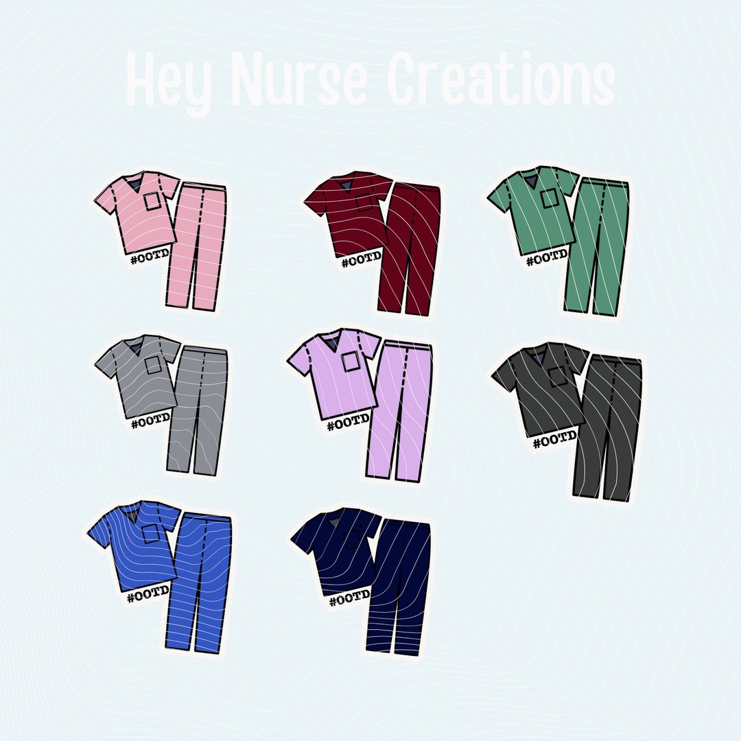 Outfit of the Day Sticker. Nurse Sticker. Scrub Sticker. Scrub Life ...