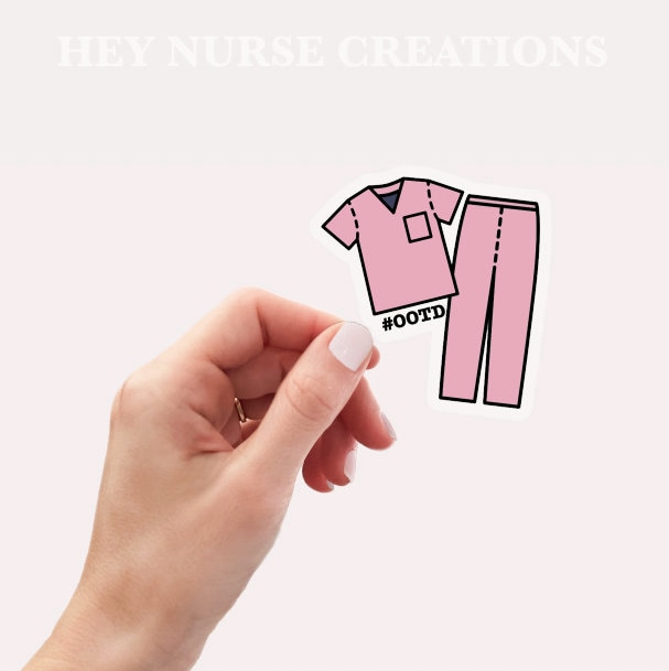 Outfit of the Day Sticker. Nurse Sticker. Scrub Sticker. Scrub Life ...