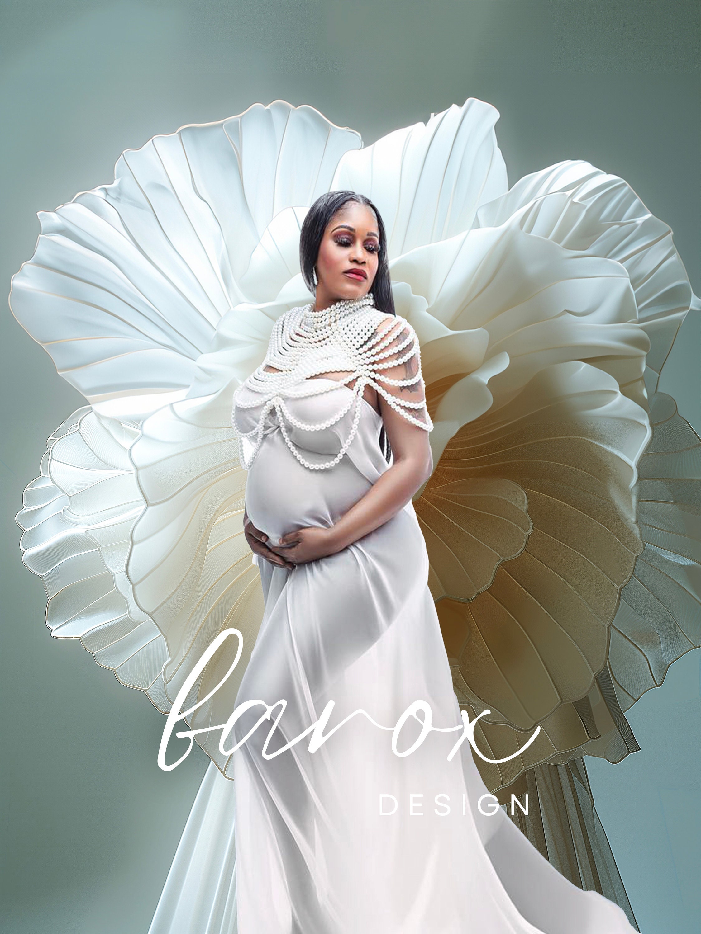Large Flower Maternity Digital Backdrop Overlay Maternity Backdrop ...