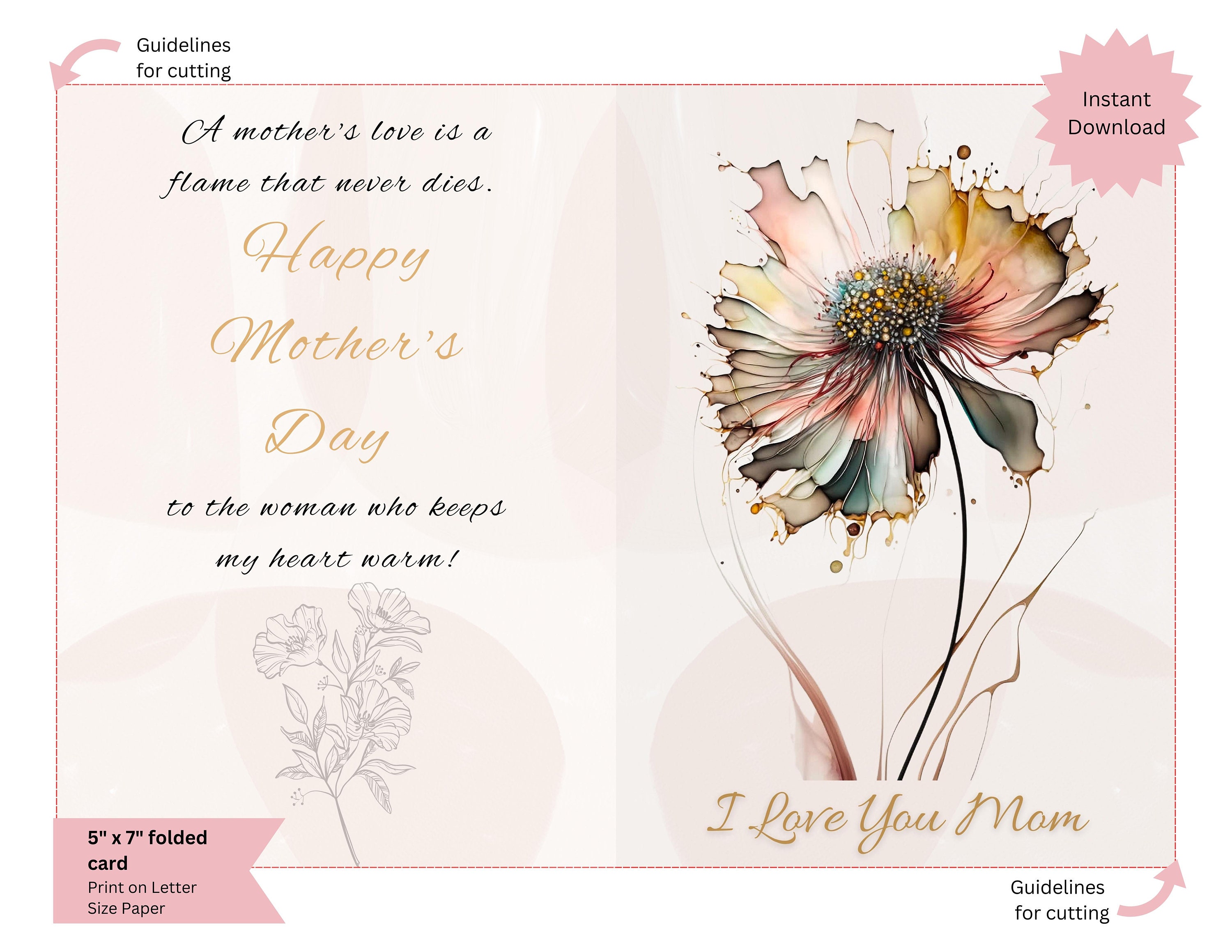 DIGITAL GREEETING CARDS Mother Day Gift Card, Love You Mom Card ...