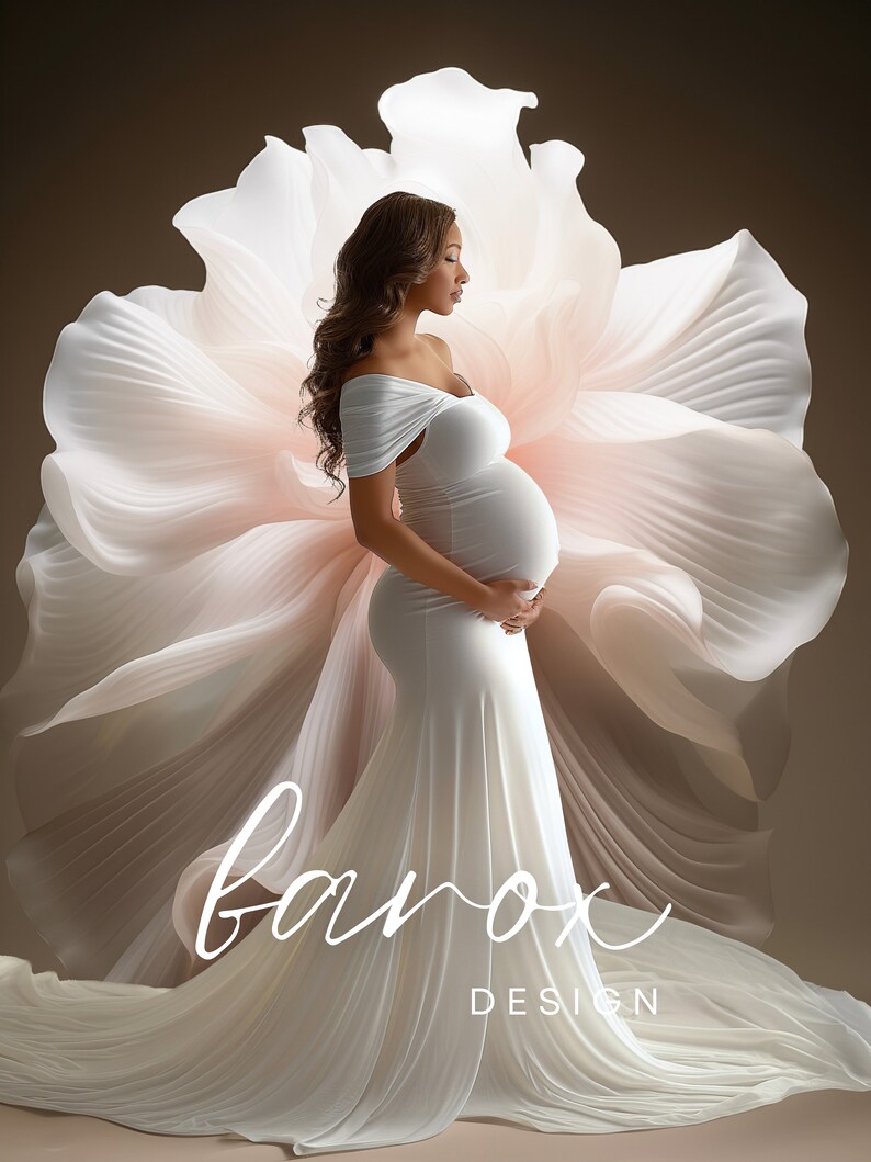 Flower Dress Maternity Digital Backdrop: Fine Art Photography Overlays ...