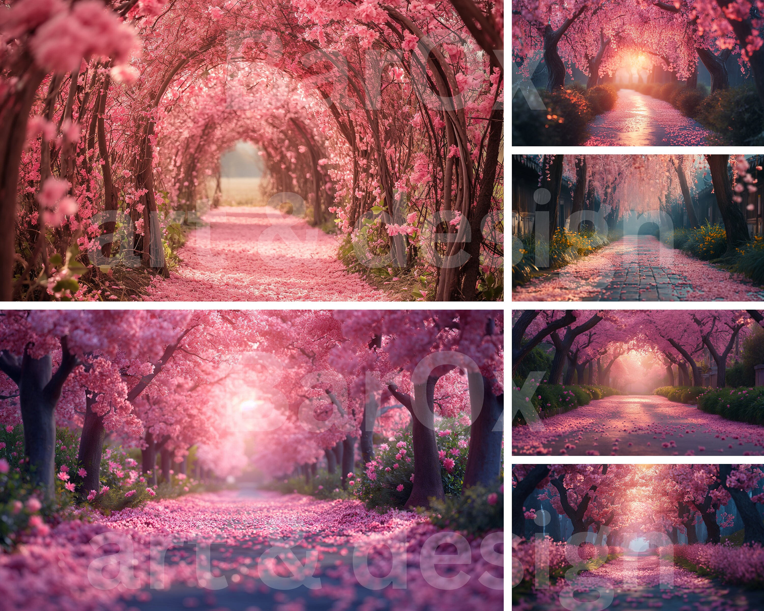 Dreamy Cherry Blossom Digital Backdrop Maternity Backdrop Overlays ...