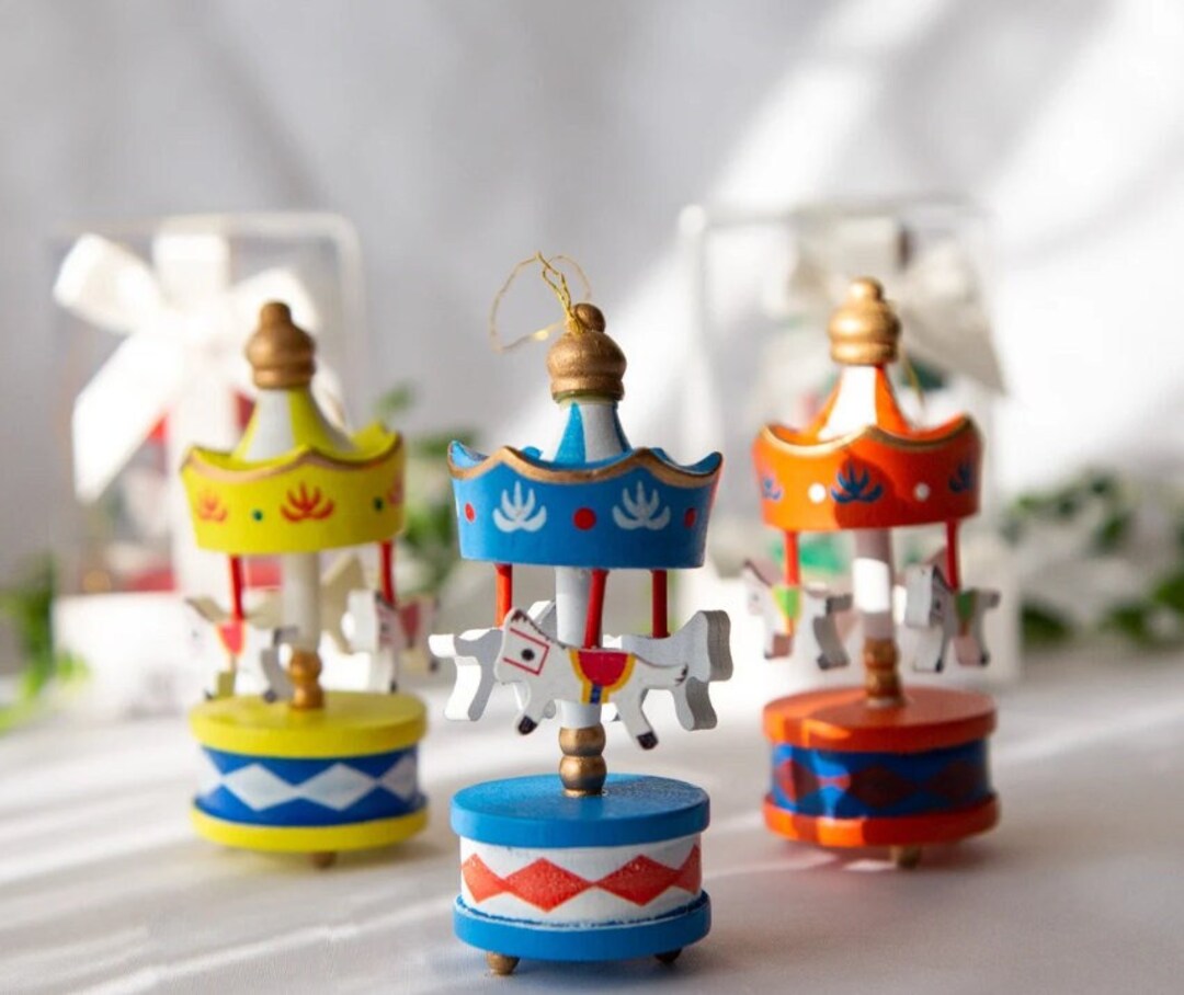 Personalized Wooden Mini Carousel Baby Shower Gifts - Etsy