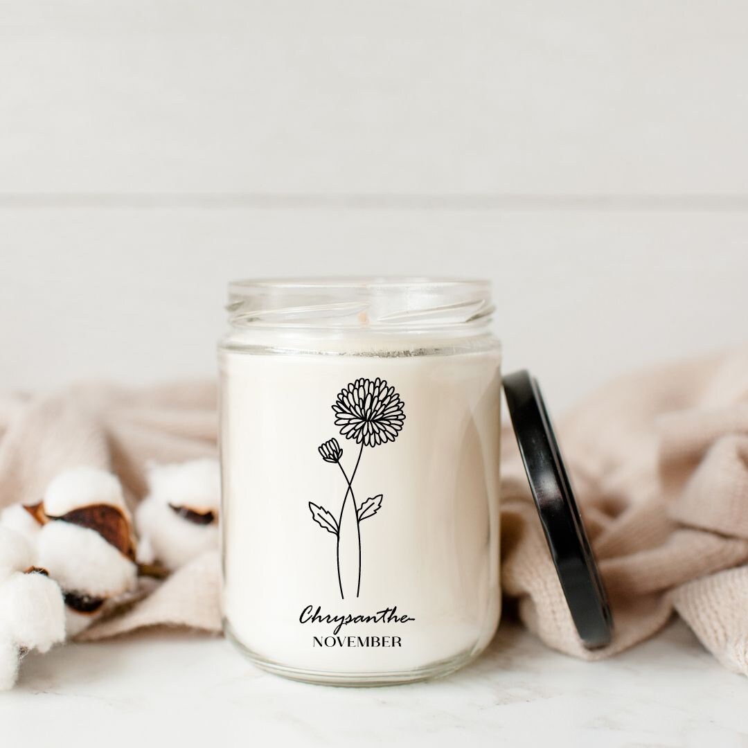 NOVEMBER Birth Flower Candle,astrology,gift for Mom,birthday Gift,gift ...