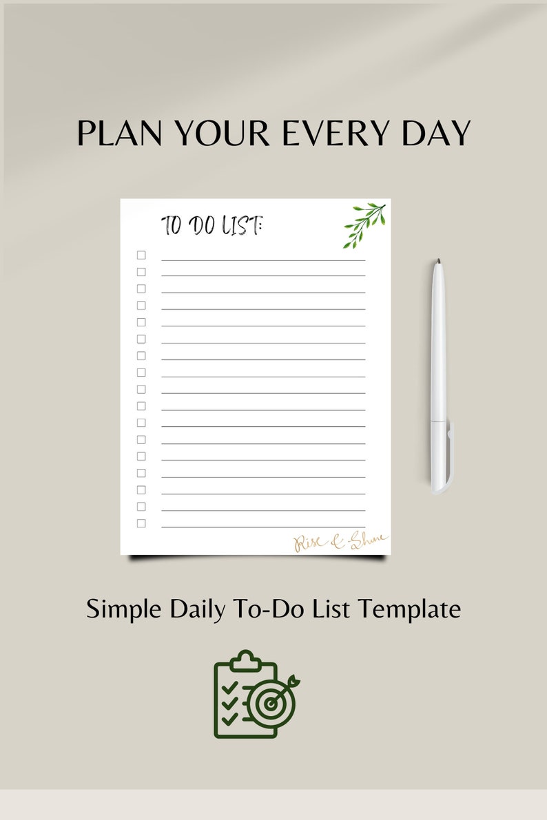 Printable to Do List, Printable Task List, Instant Download A4 Print at ...