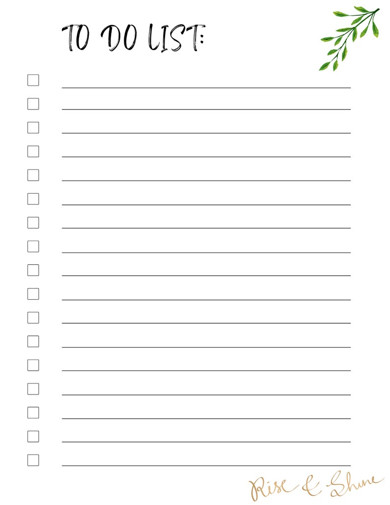 Printable to Do List, Printable Task List, Instant Download A4 Print at ...