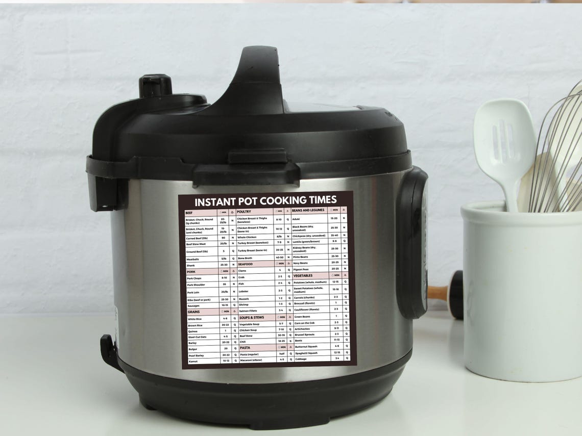 Instant Pot Cooking Times Magnet | Pressure Cooker Cheat Sheet - Etsy