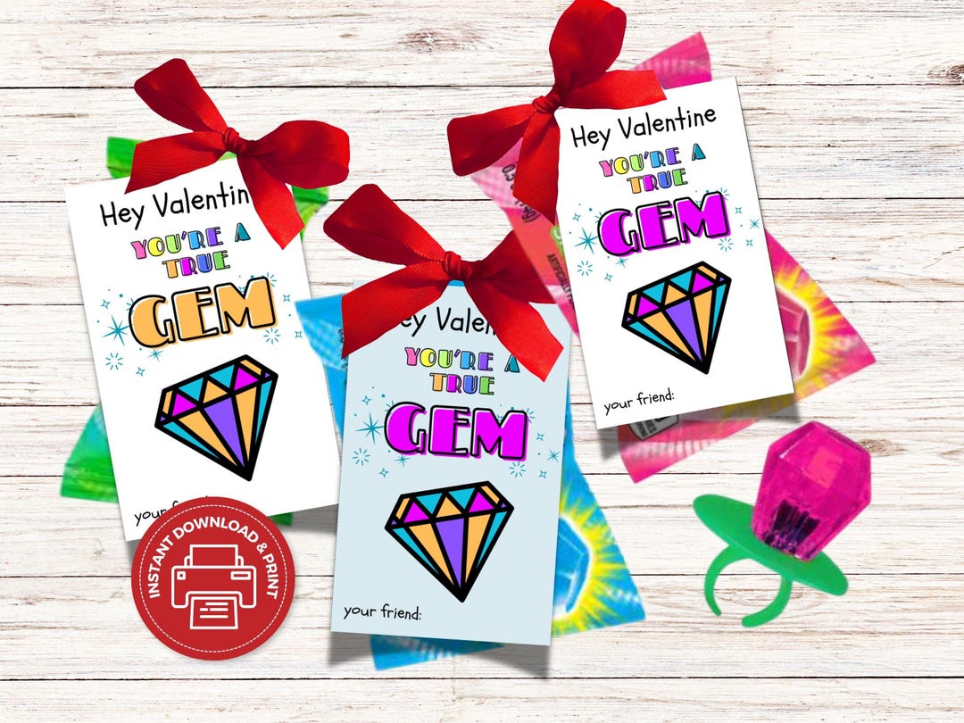 Ring Pop Valentine Cards – Printable Classroom Valentines (digital ...