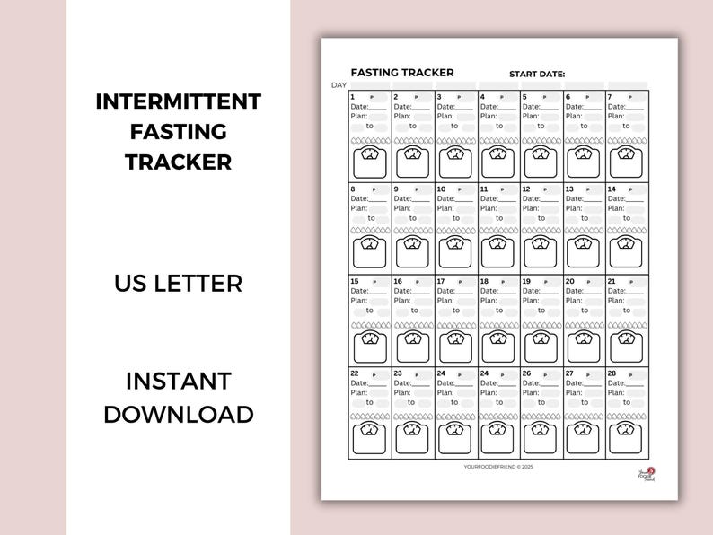Intermittent Fasting Tracker | Monthly + Weekly Views | Track Fasting ...