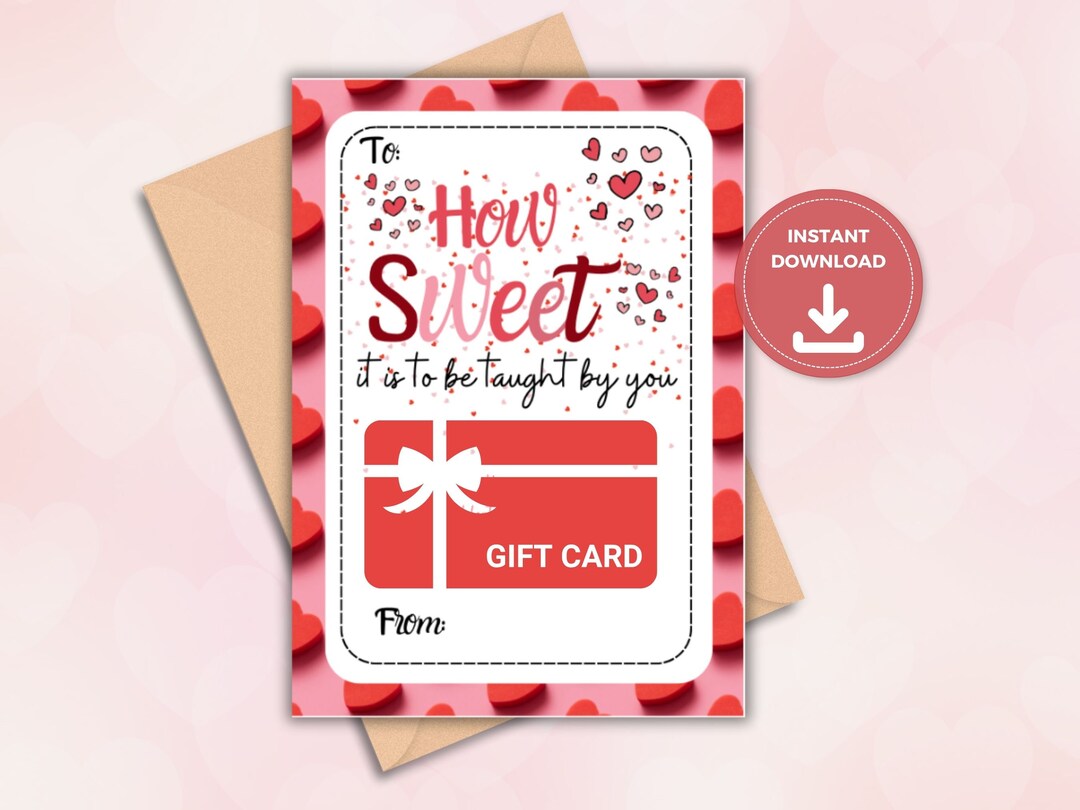Printable Sweet Treat Valentine Gift Card Holder, Valentines Day ...