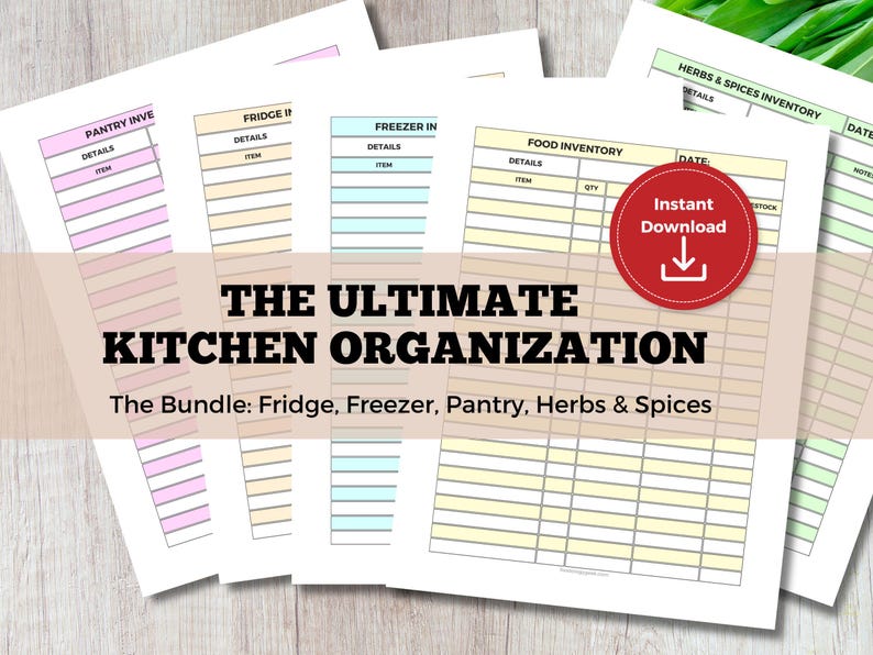 Printable Kitchen Inventory | Food List Tracker (PDF Download) - Etsy