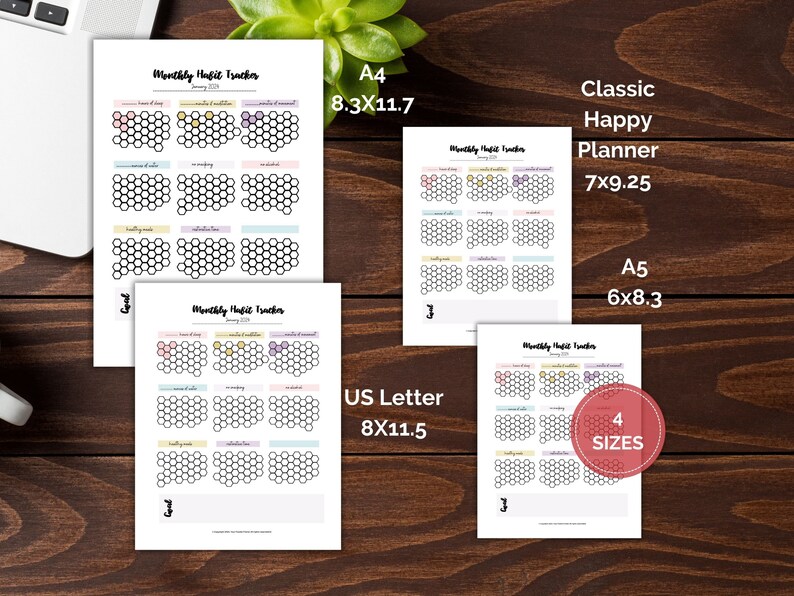 Habit Tracker Printables, Hive Printable Tracker, Monthly Habit Tracker ...